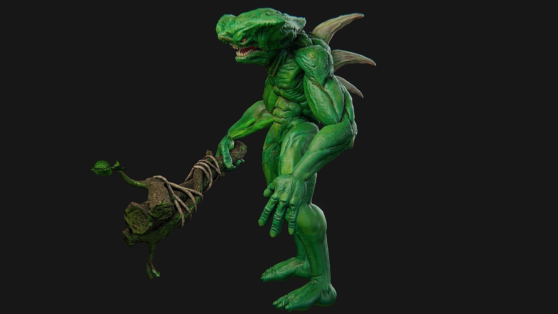 3D model Fantasy troglodyte character VR / AR / low-poly rigged ...