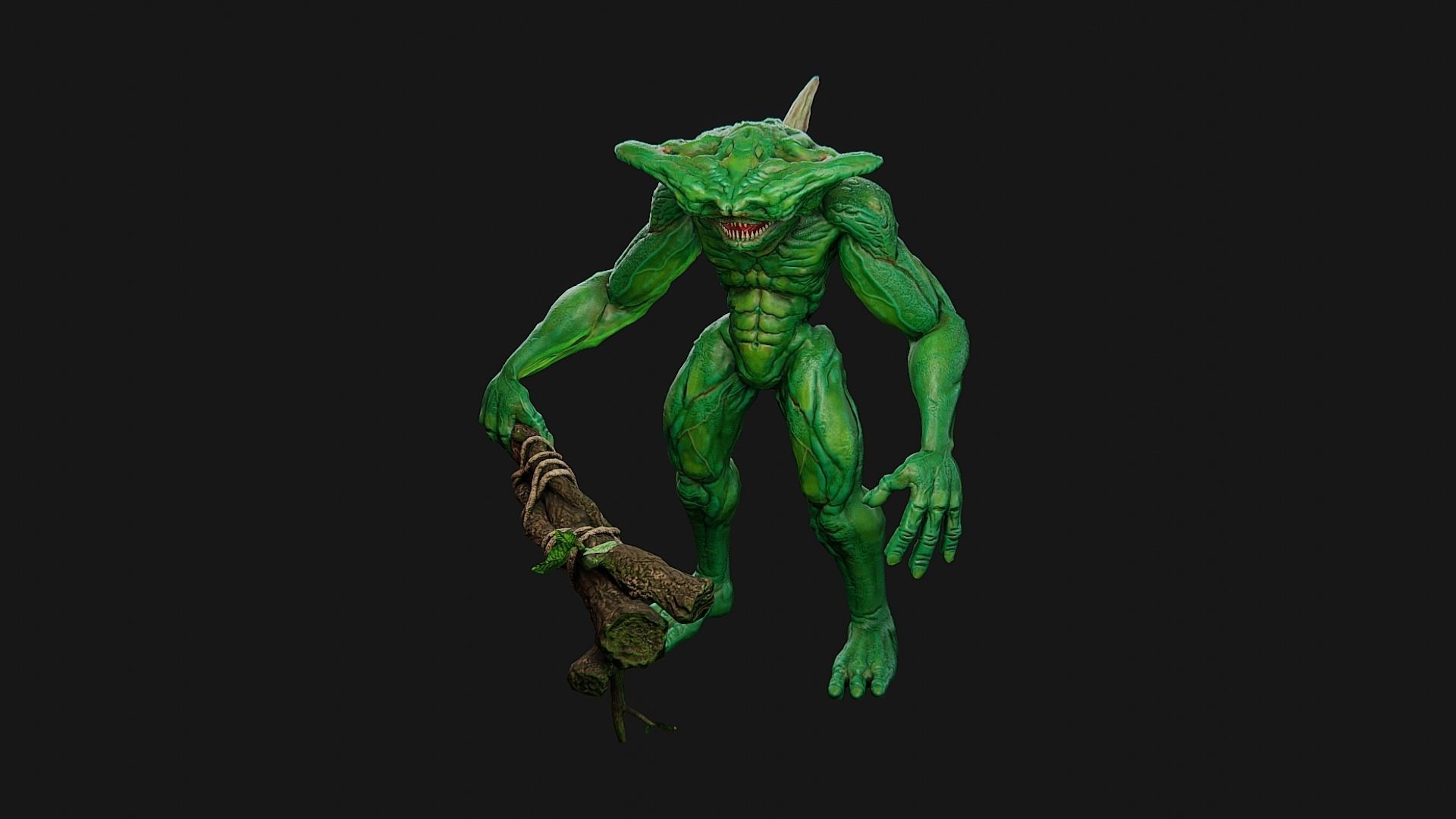 3D model Fantasy troglodyte character VR / AR / low-poly rigged ...