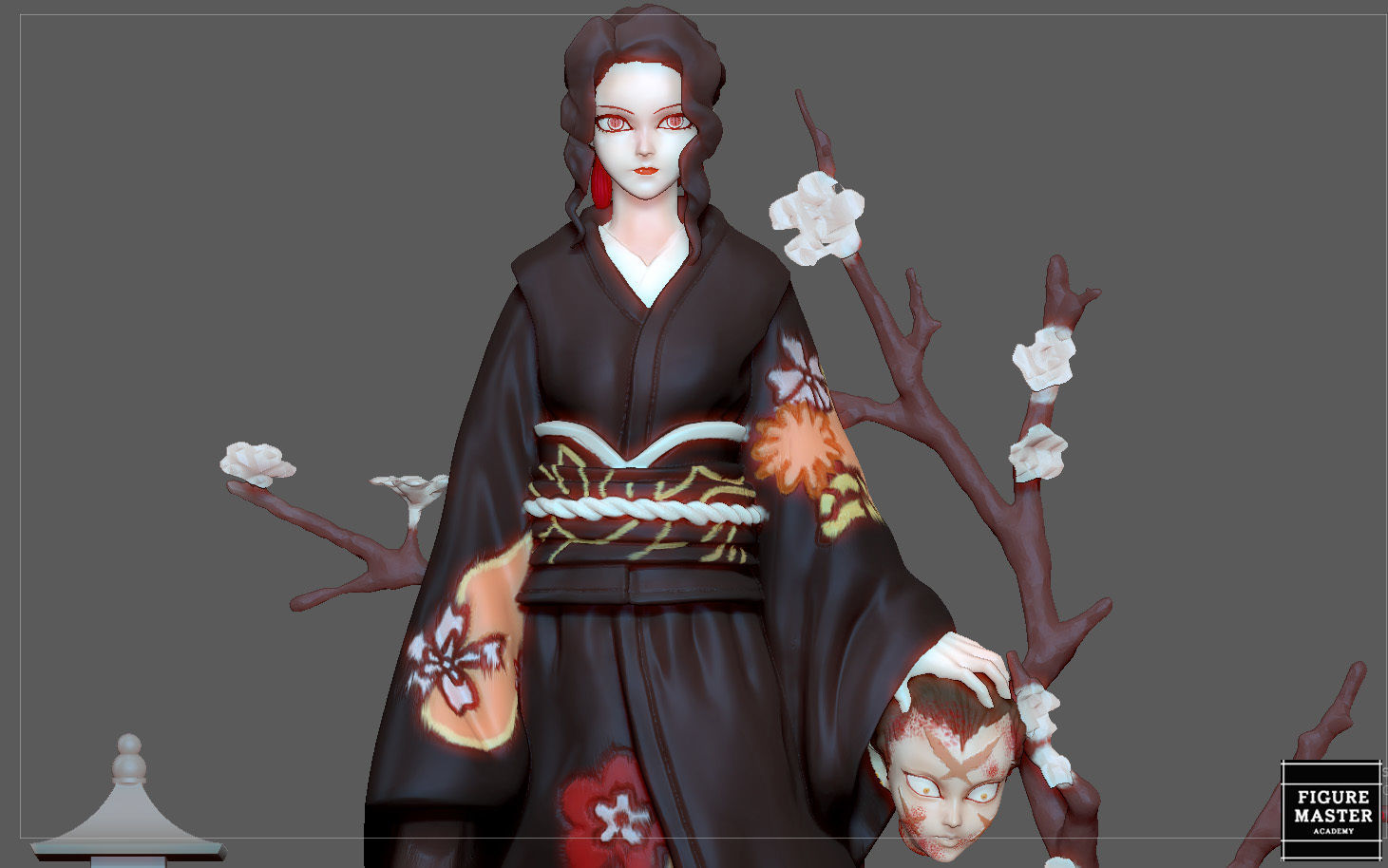 MUZAN KIMONO KIMETSU NO YAIBA ANIME CHARACTER PRETTY CUTE GIRL 3D model ...