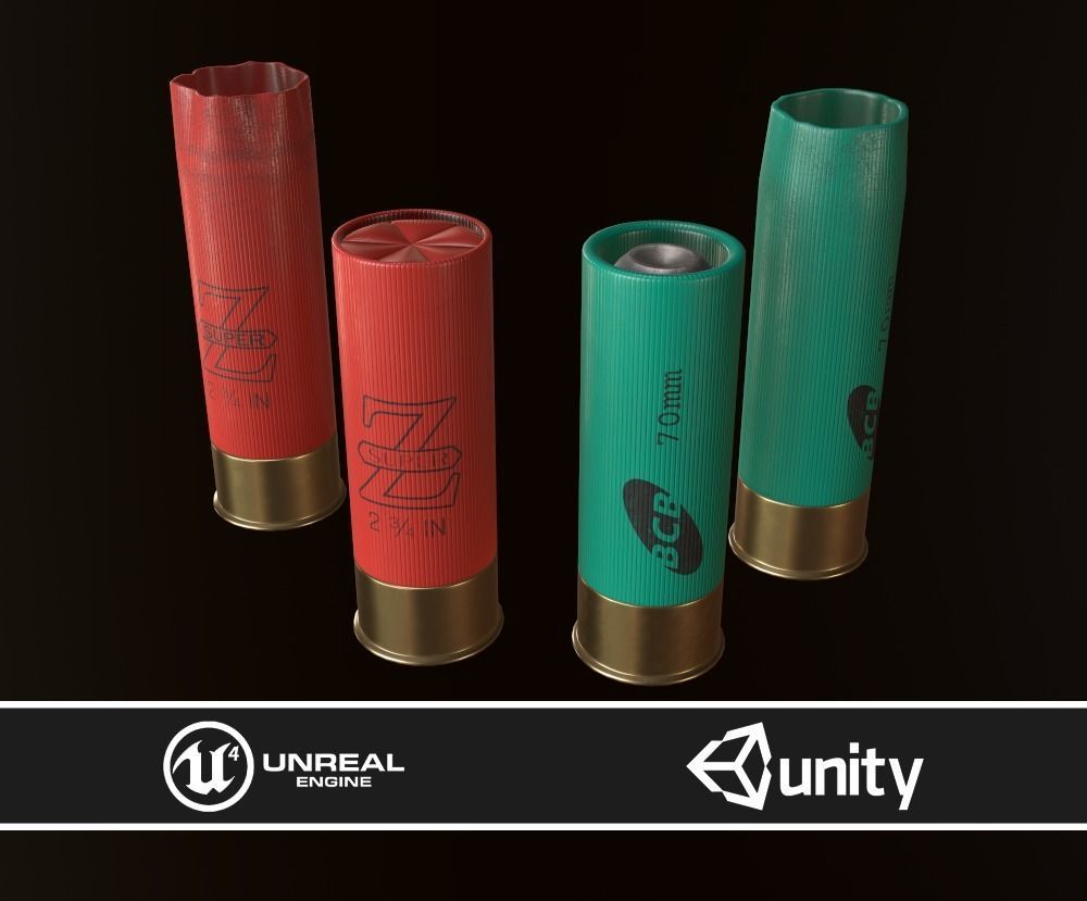 3D model 12ga Shotgun Shell VR / AR / low-poly | CGTrader