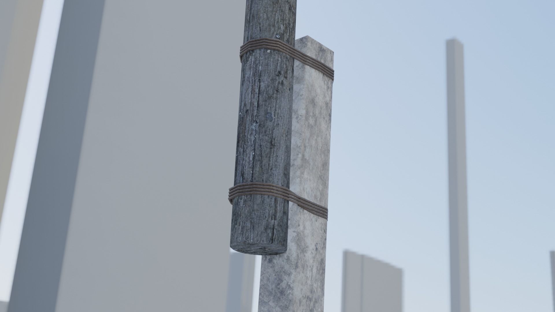 3D model Old Wooden Electric Pillar VR / AR / low-poly | CGTrader