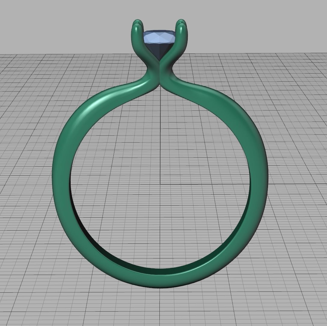 Solitaire Ring 4Claw design 5mm Stone 3dmodel 3D model 3D printable ...
