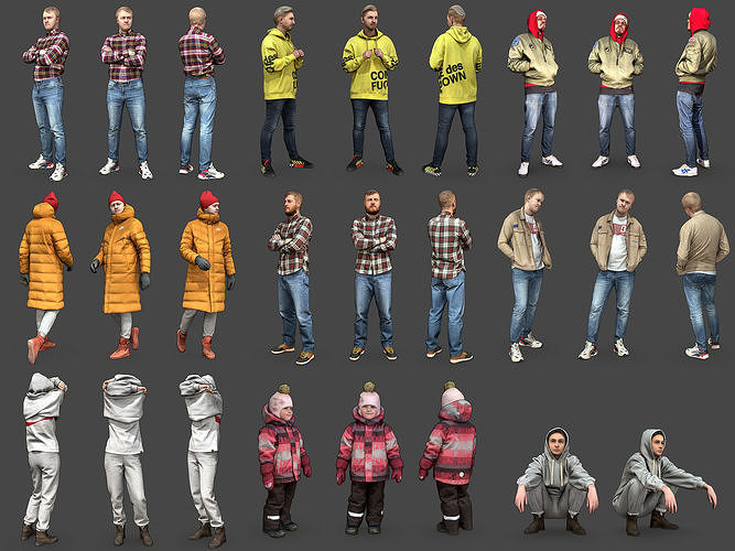 3D Model Collection Stylized Characters Volume 2 VR / AR / low-poly ...