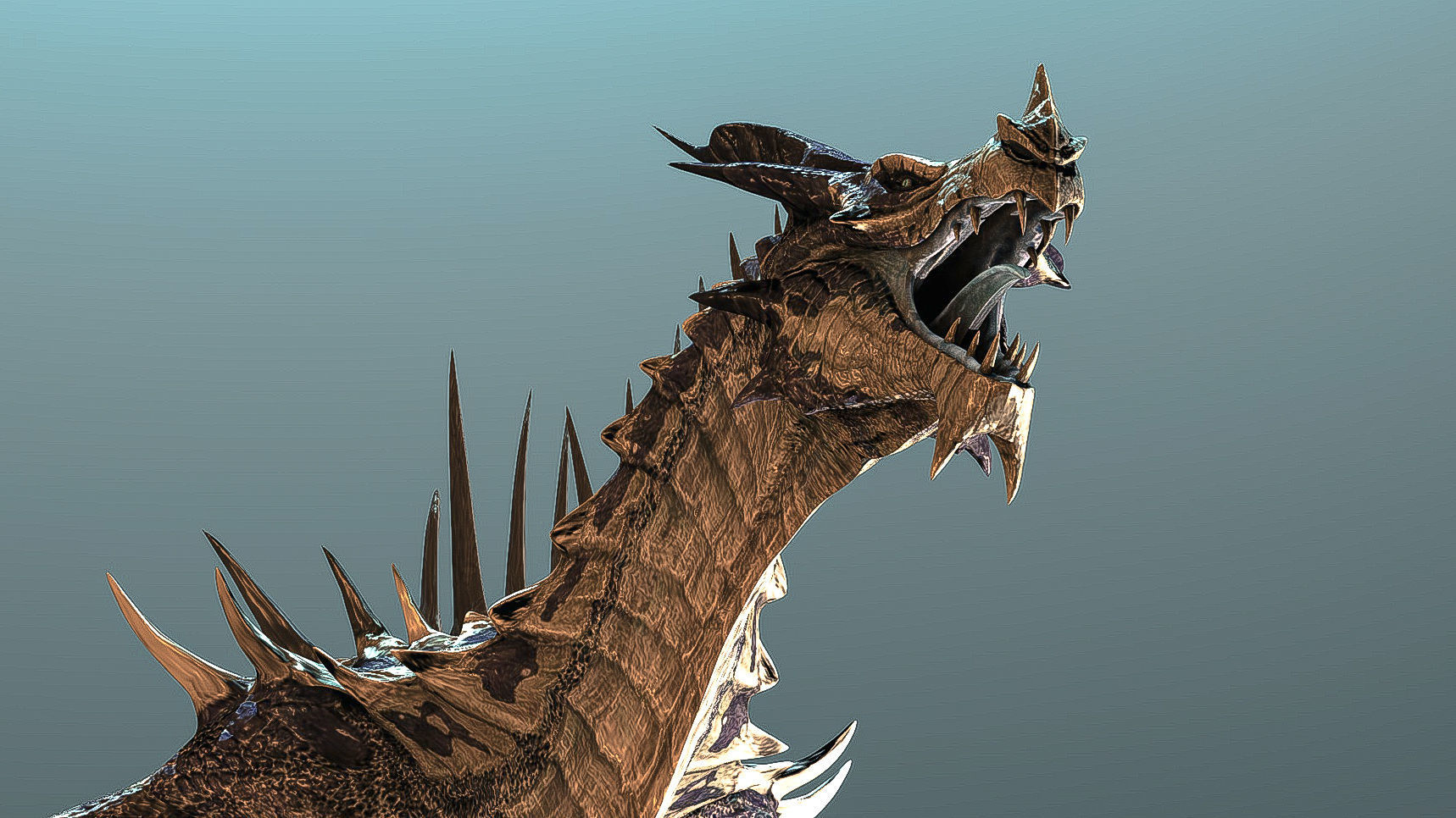 3D model Dragon with spikes VR / AR / low-poly | CGTrader