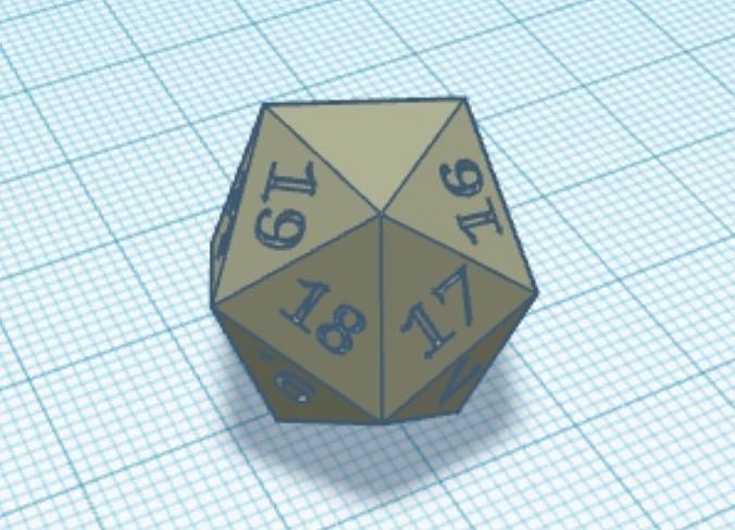 Customizable Blank 20 Spindown D20 Die 3D model 3D printable | CGTrader