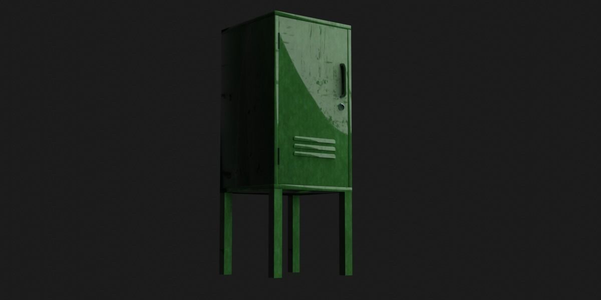 3D model Green Locker VR / AR / low-poly | CGTrader