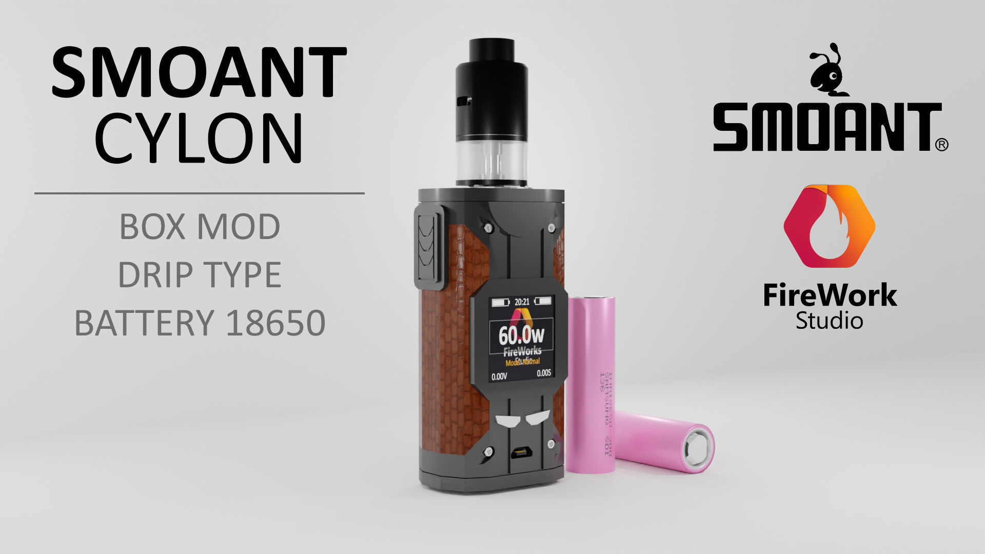 Vape Smoant Cylon Box Mod and Drip Type 3D model | CGTrader