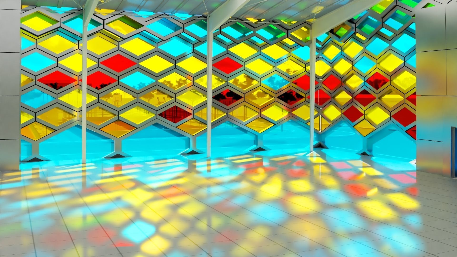 exhibition hall interior and exterior 3D model | CGTrader