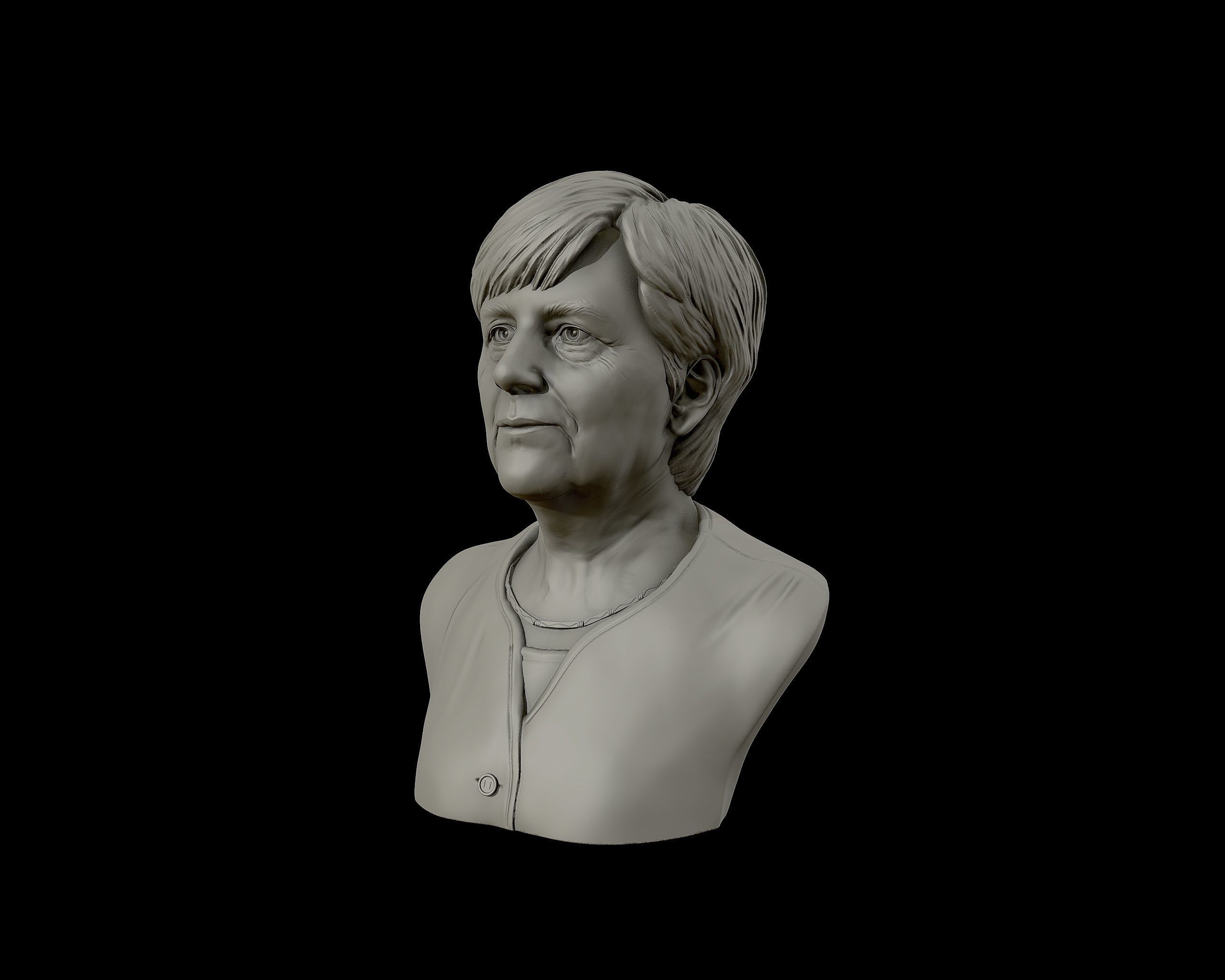 Angela Merkel 3D Portrait Sculpture 3D model 3D printable | CGTrader