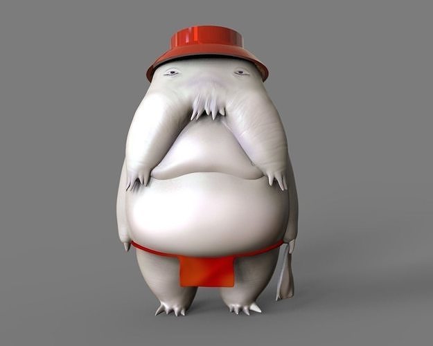 Oshira-sama octopus wearing hat 3D model 3D printable | CGTrader