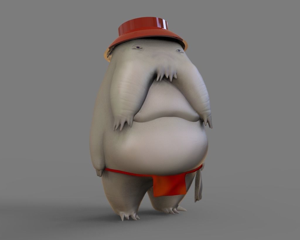 Oshira-sama octopus wearing hat 3D model 3D printable | CGTrader