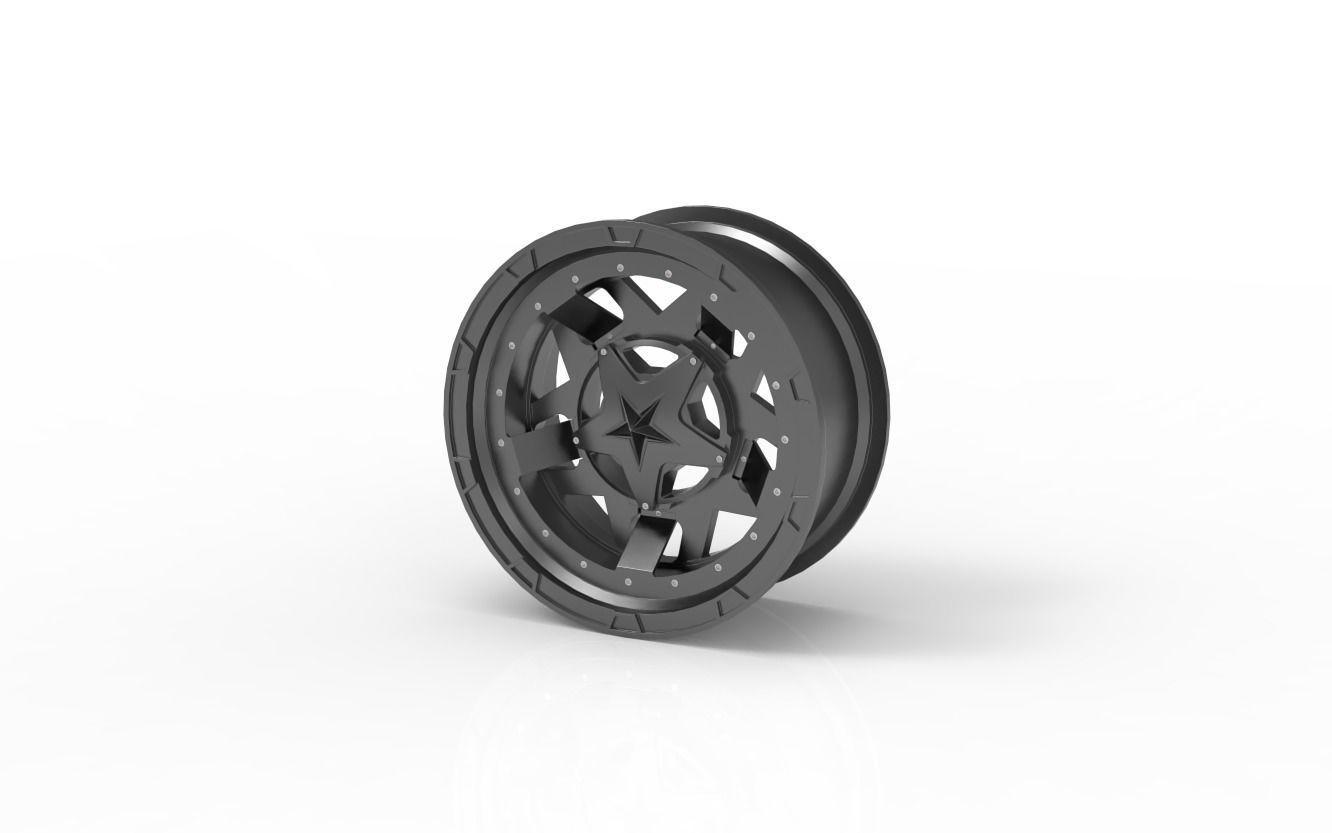 XD Series Rockstar RS3 Wheel Matte Black Jeep 3D model 3D printable ...
