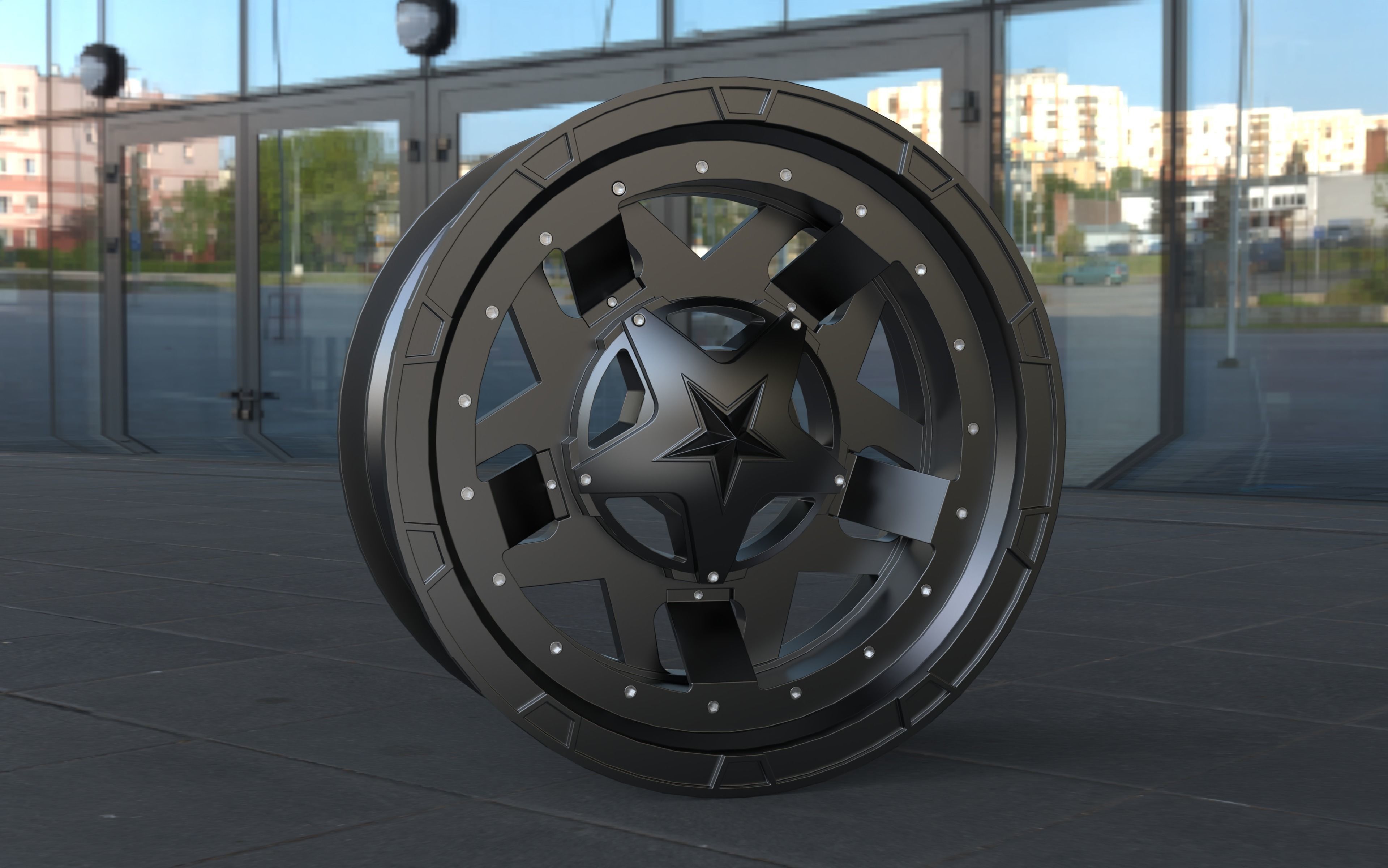 XD Series Rockstar RS3 Wheel Matte Black Jeep 3D model 3D printable ...