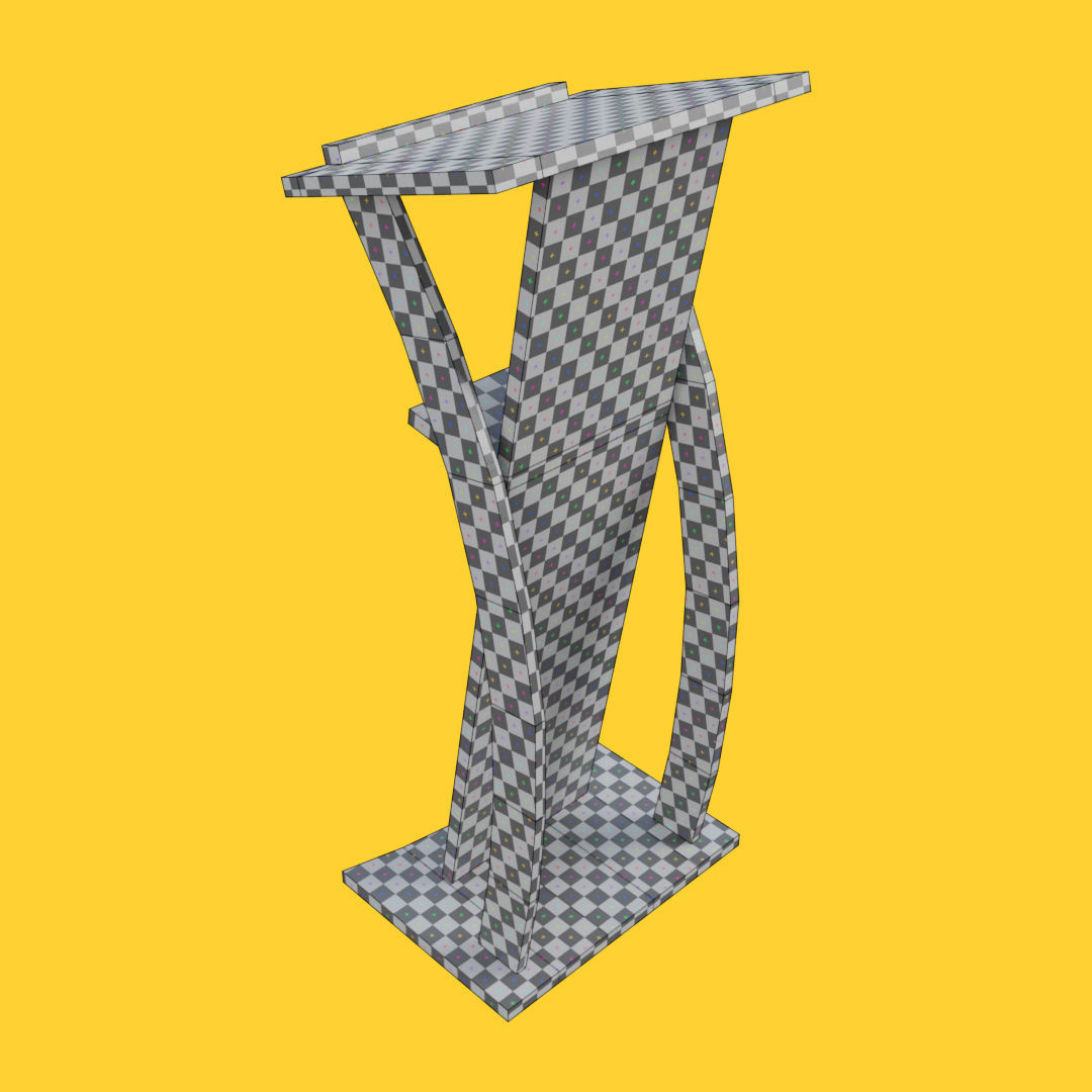 3D model Curved metallic lectern VR / AR / low-poly | CGTrader