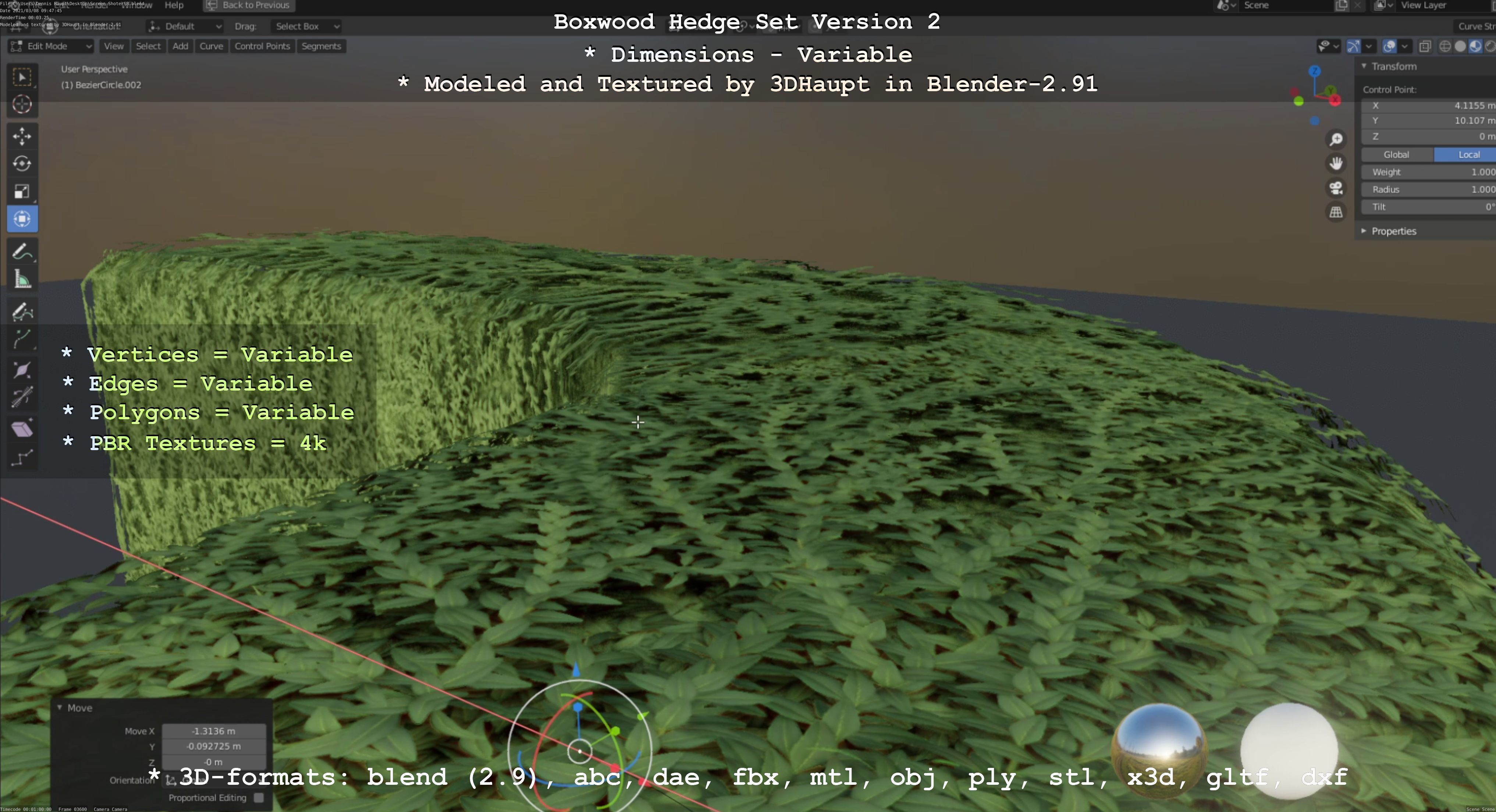 3D model Low-Poly Boxwood Hedge Version 2 VR / AR / low-poly | CGTrader