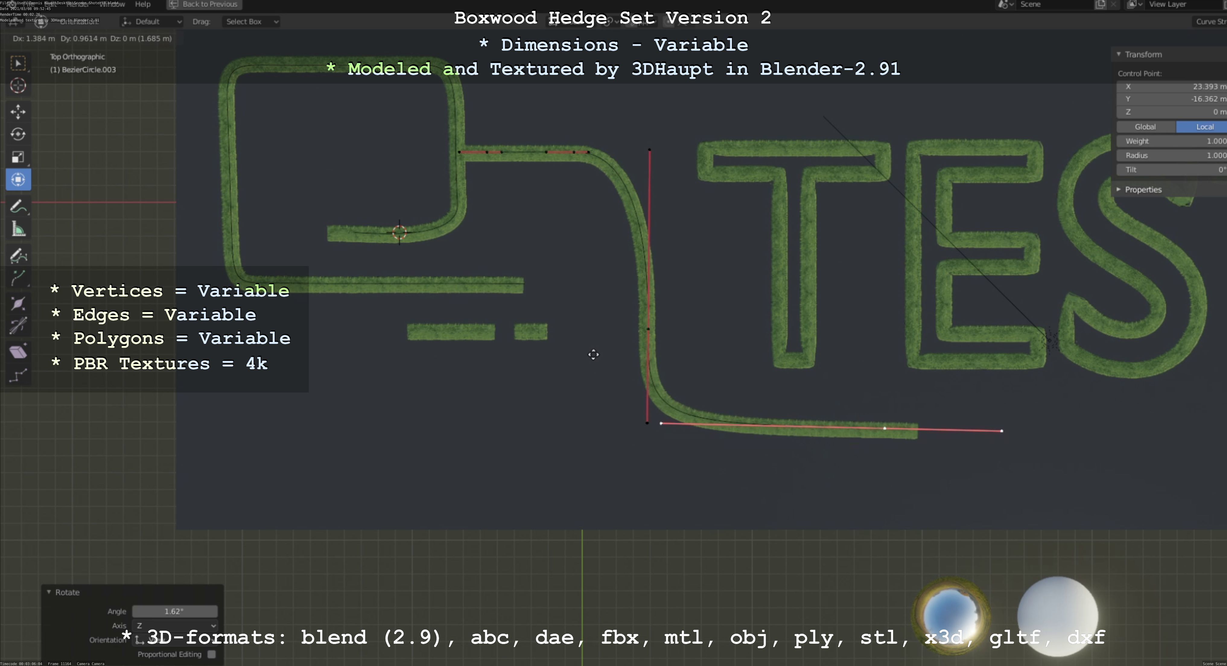 3D model Low-Poly Boxwood Hedge Version 2 VR / AR / low-poly | CGTrader