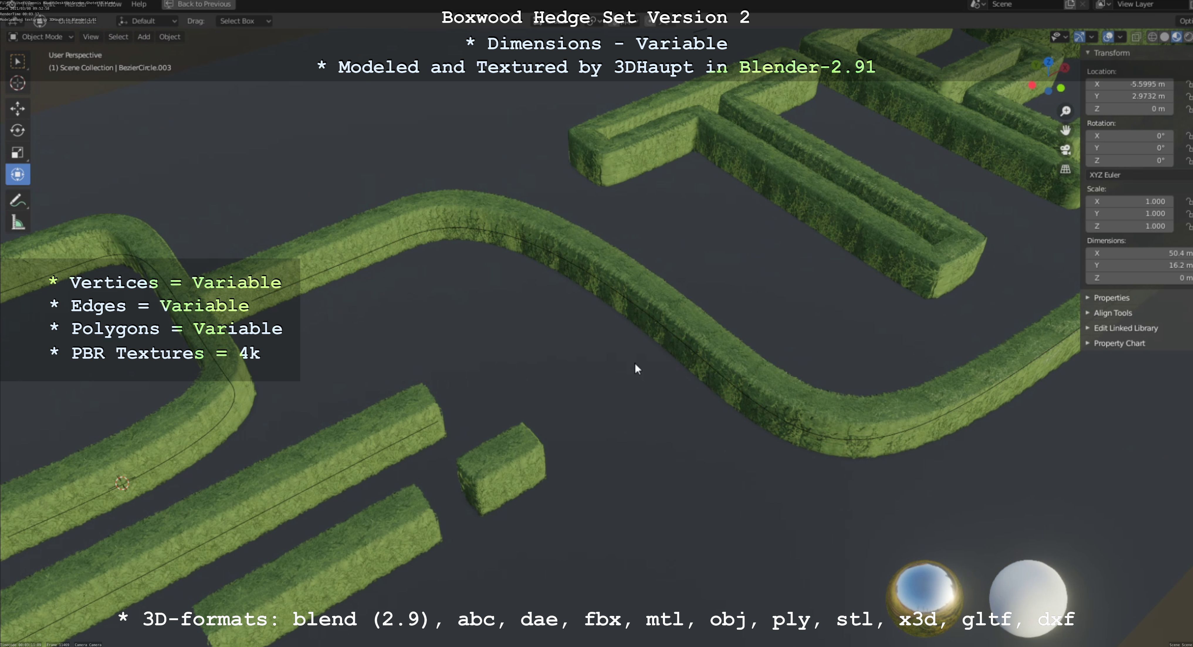 3D model Low-Poly Boxwood Hedge Version 2 VR / AR / low-poly | CGTrader