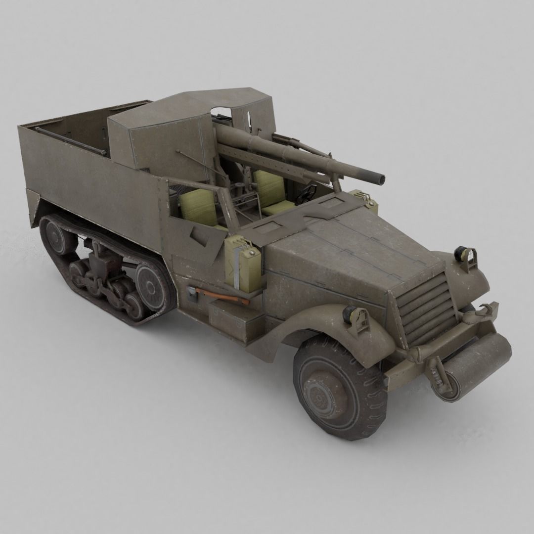 3D model M3 GMC 75mm Halftrack VR / AR / low-poly | CGTrader