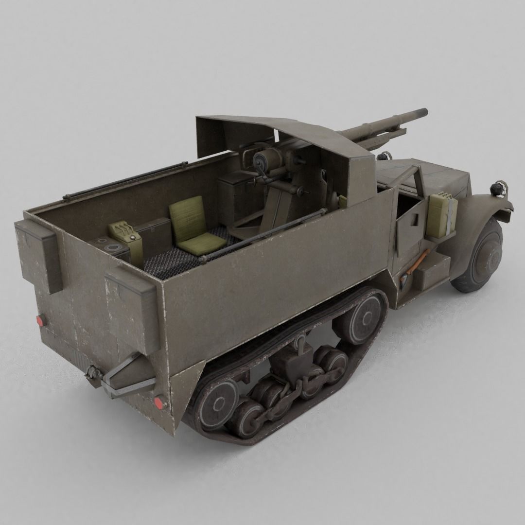 3D model M3 GMC 75mm Halftrack VR / AR / low-poly | CGTrader