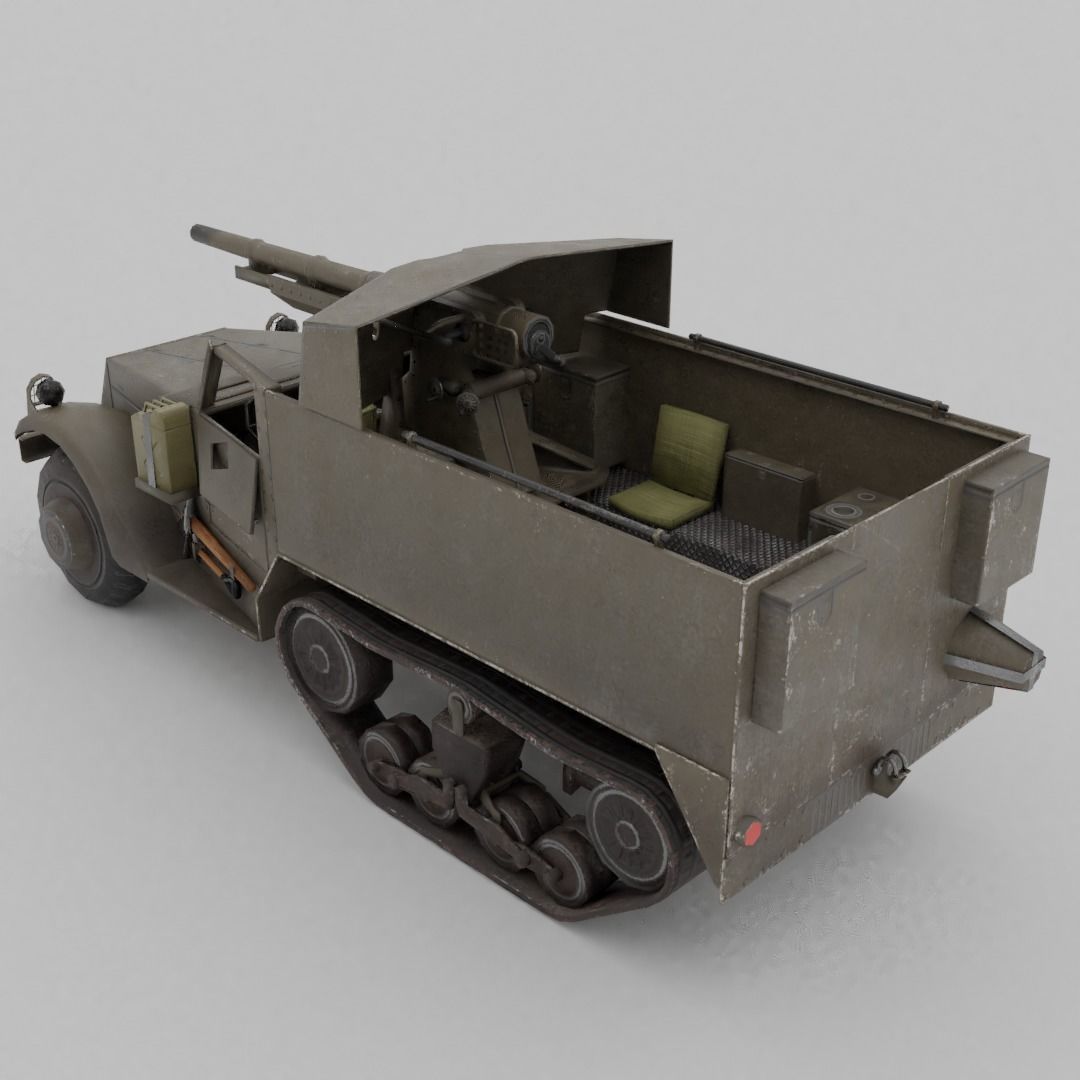3D model M3 GMC 75mm Halftrack VR / AR / low-poly | CGTrader