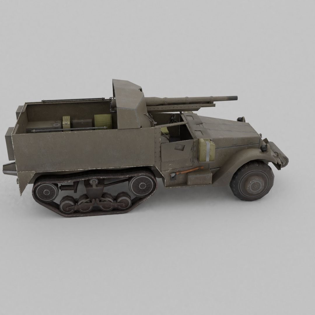 3D model M3 GMC 75mm Halftrack VR / AR / low-poly | CGTrader