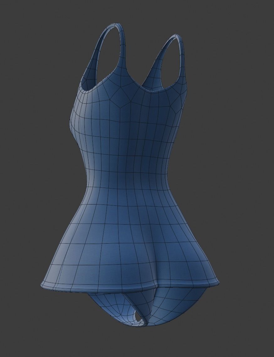 3D model Basic Sukumizu One piece swimsuit VR / AR / low-poly | CGTrader