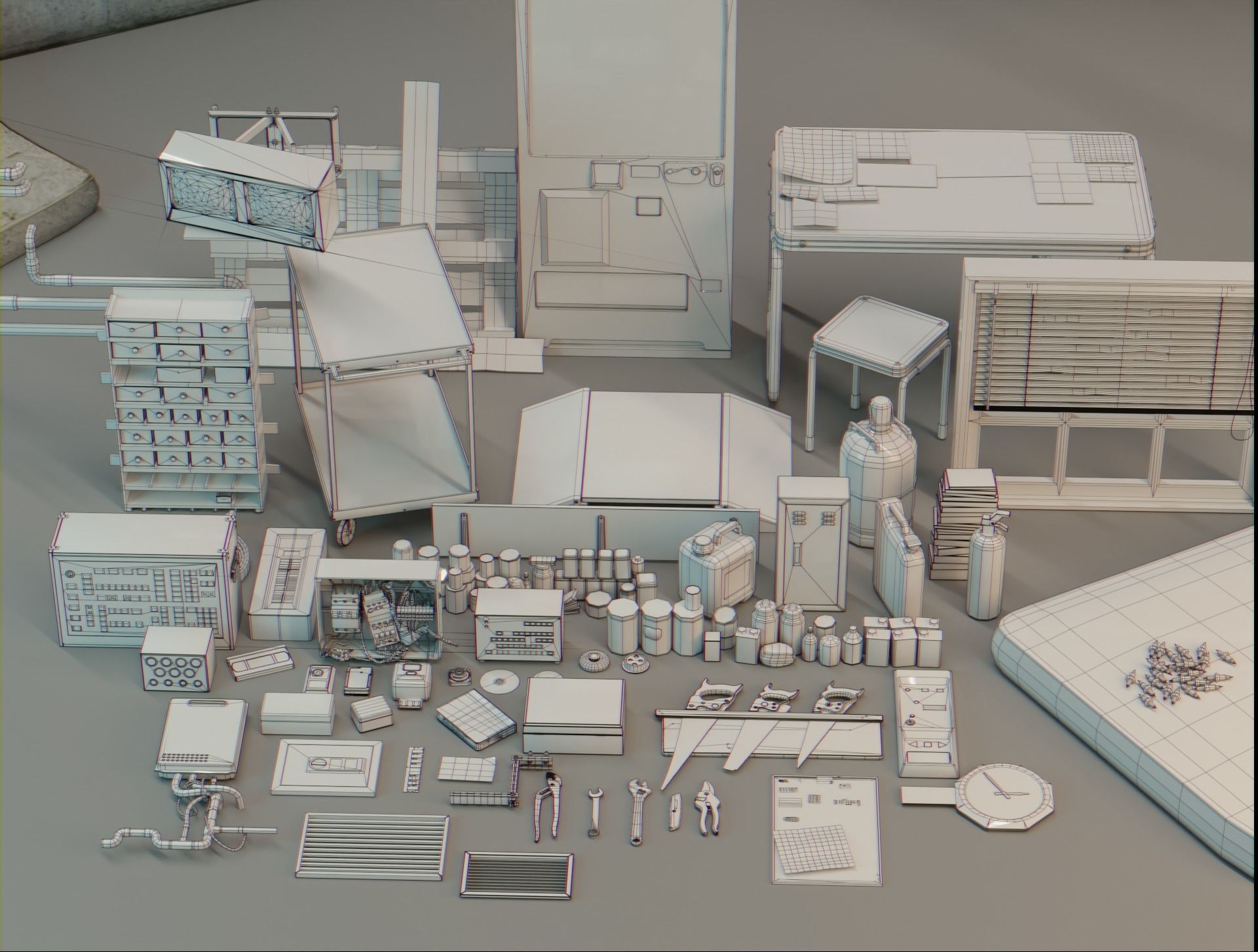 3D model Post Apocalyptic Office Asset Pack VR / AR / low-poly | CGTrader