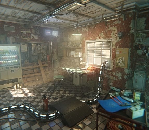 3D model Post Apocalyptic Office Asset Pack VR / AR / low-poly | CGTrader