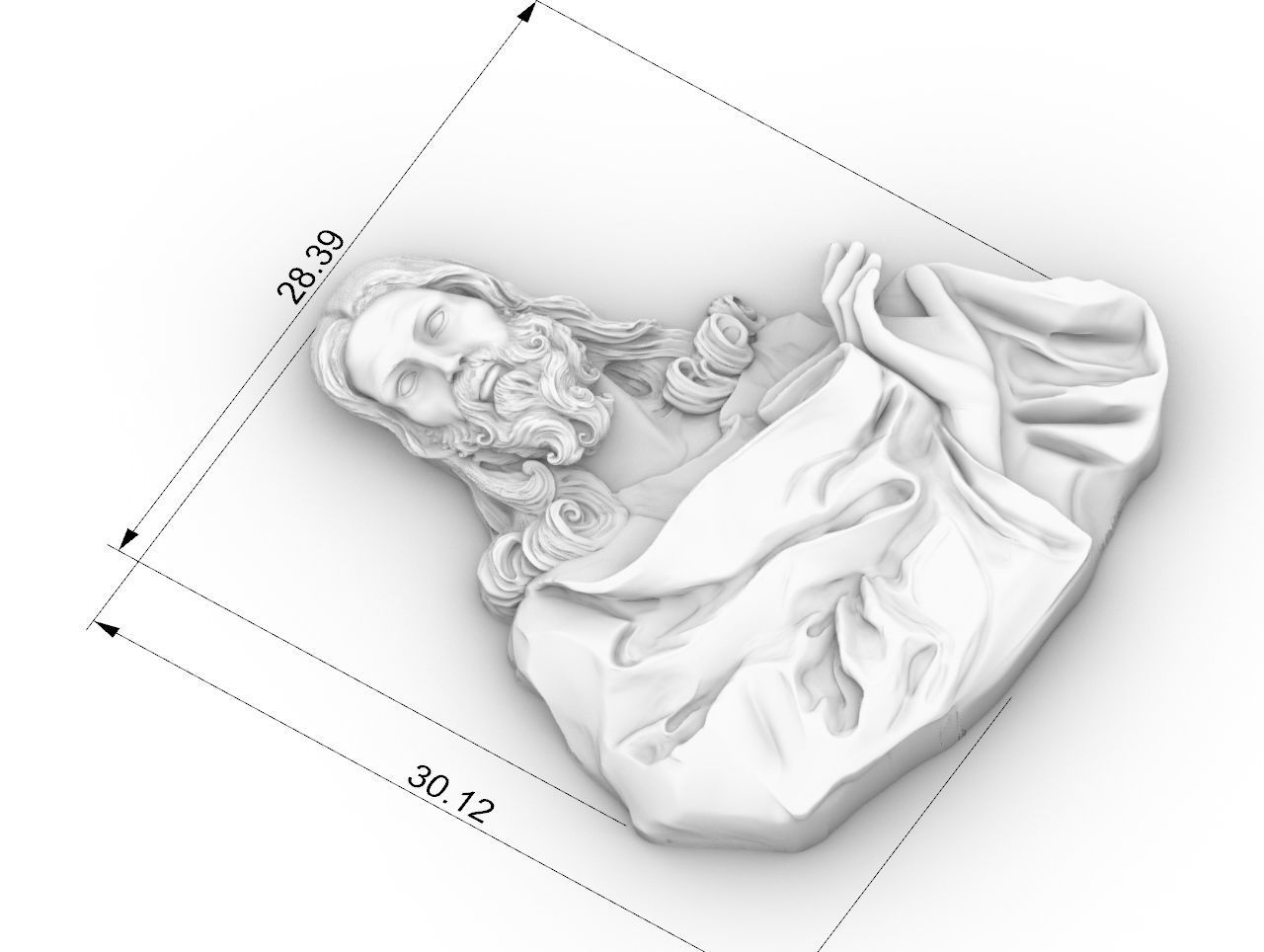 Jesus Christ Bas-Relief cnc 3D model 3D printable | CGTrader