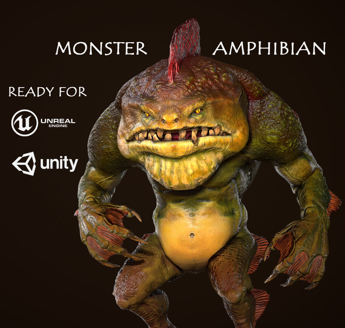 3D asset animated Monster Amphibian | CGTrader