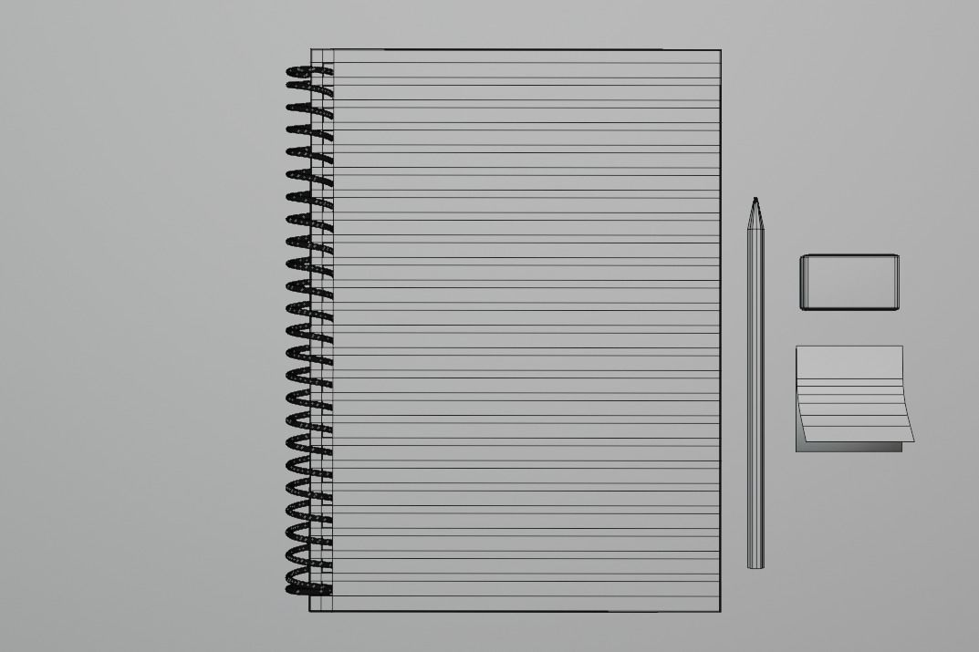 School Set notebook 3D model | CGTrader