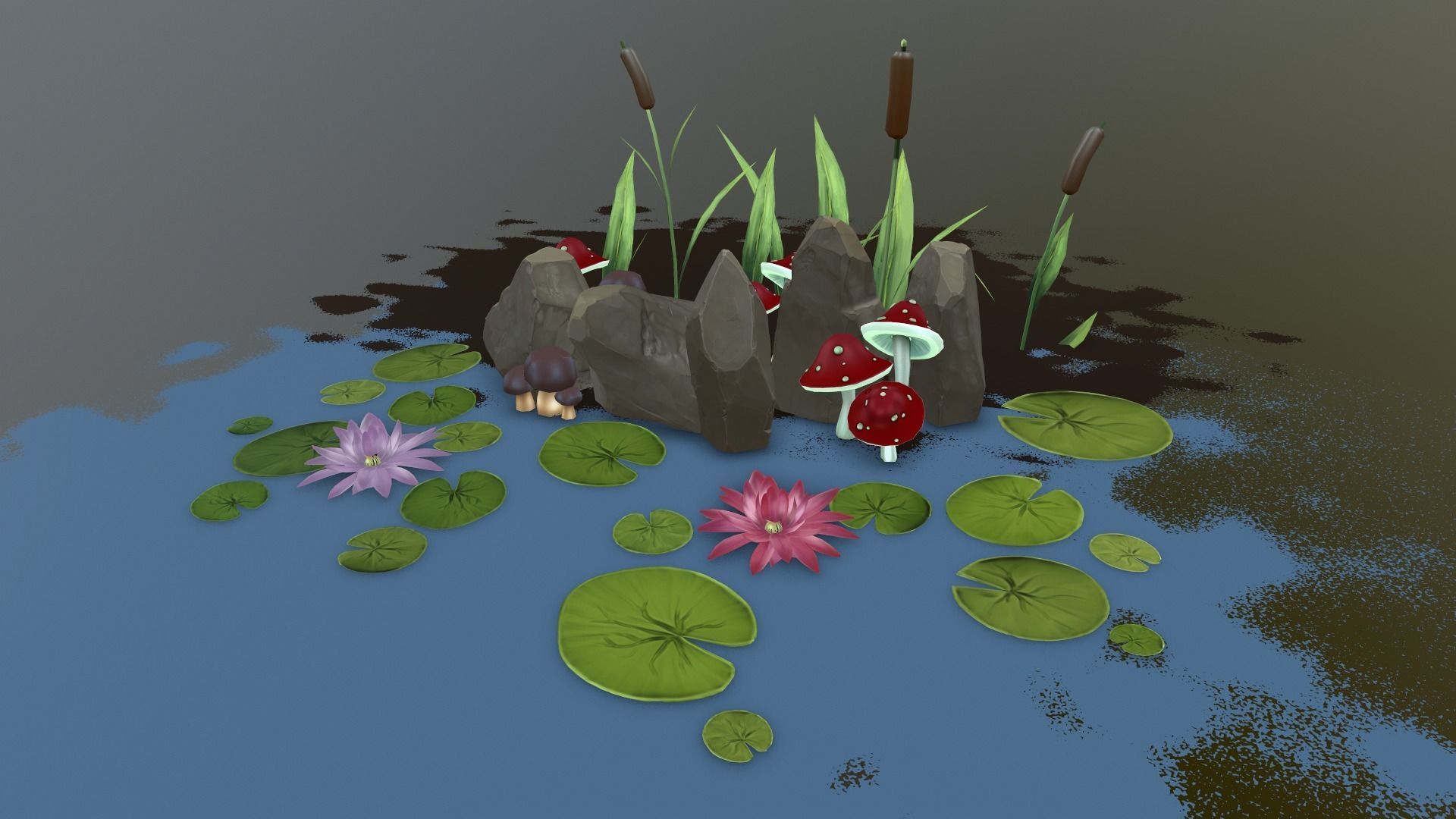 Game-ready stylized swamp props 3D Model Collection | CGTrader