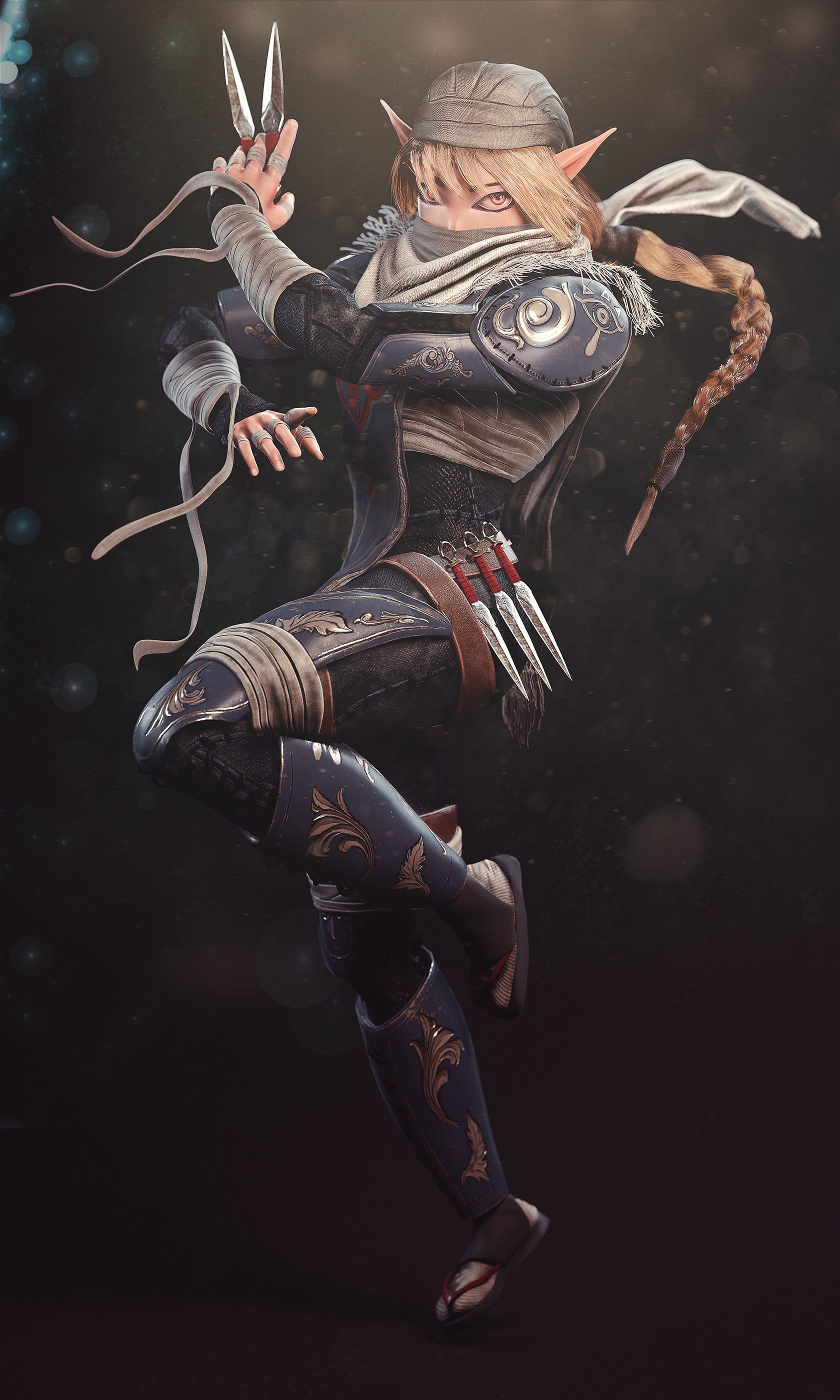Sheik woman in armor 3D model | CGTrader