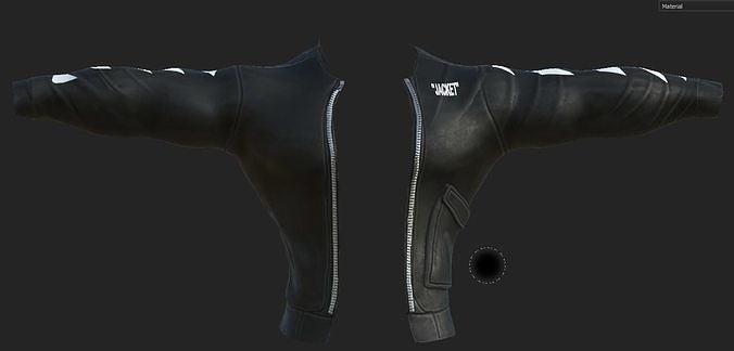 3D model black jacket with hoodie VR / AR / low-poly | CGTrader