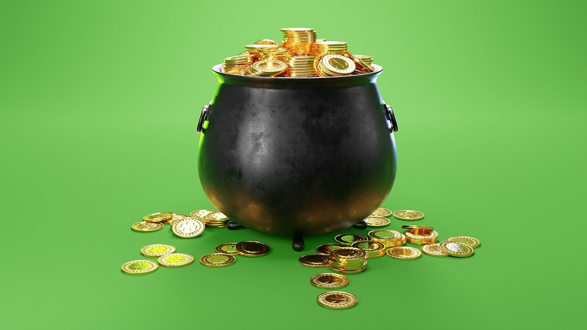 St Patricks Day Leprechaun Pot of Gold 3D model | CGTrader