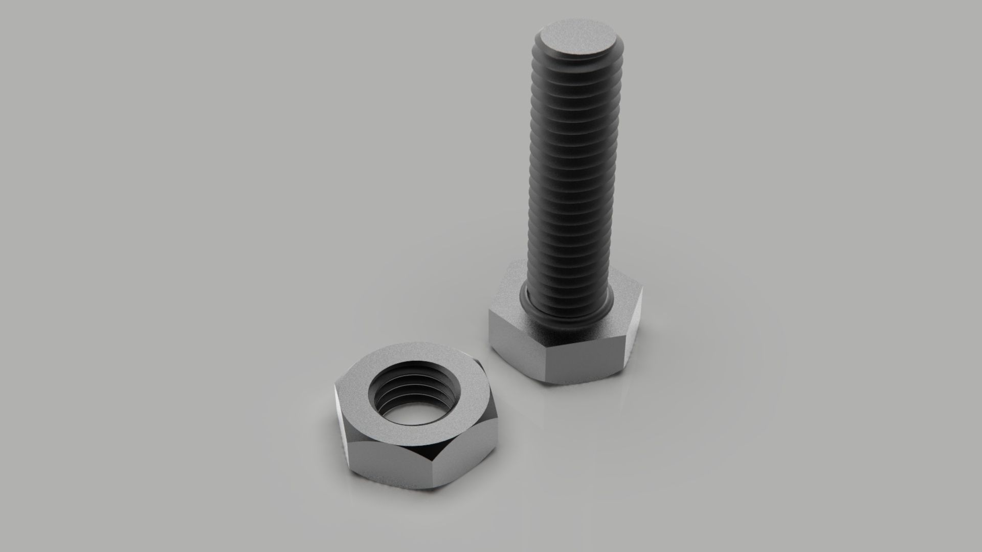 Screw and nut 3D model 3D printable | CGTrader