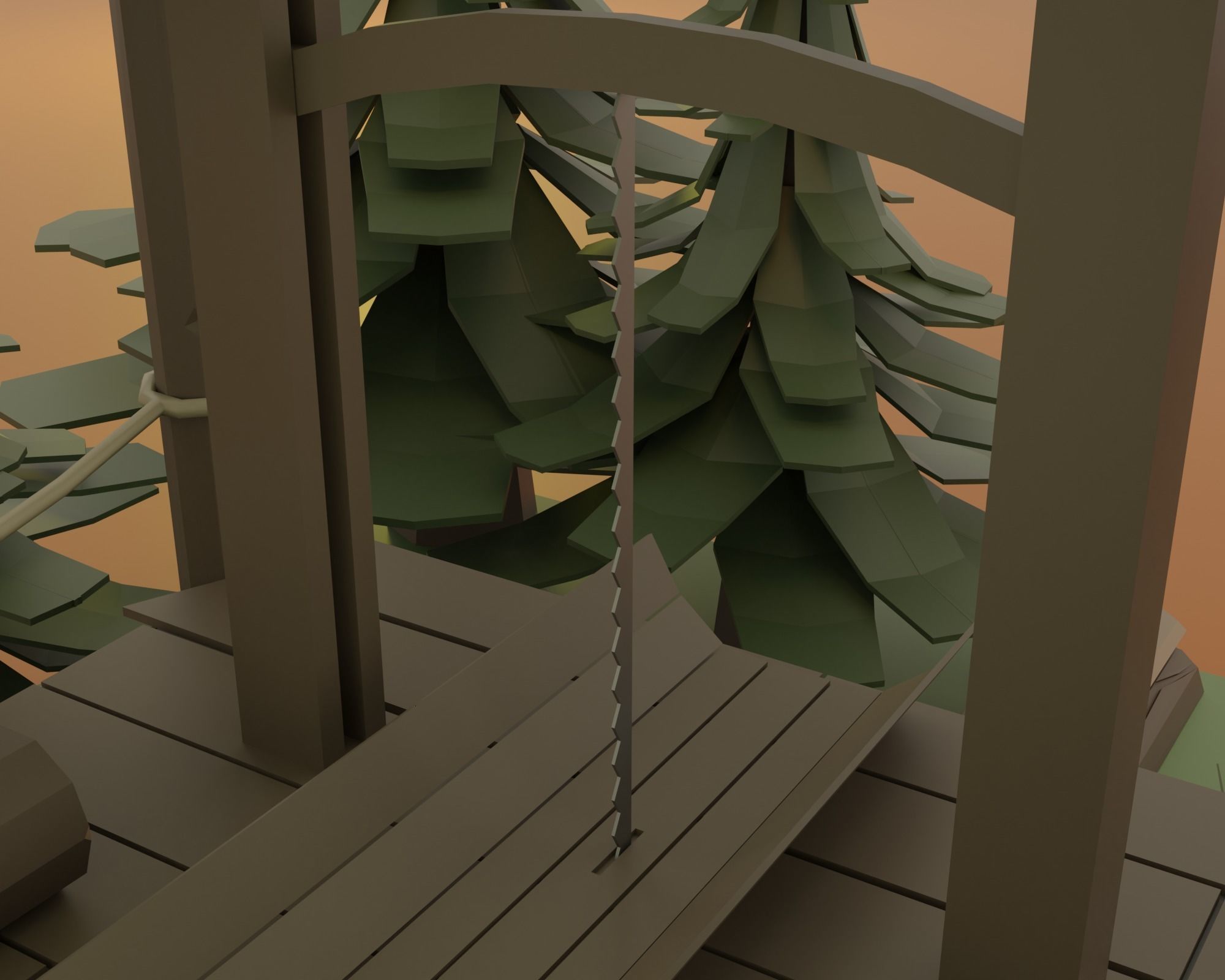 3D model Hydraulic sawmill VR / AR / low-poly | CGTrader