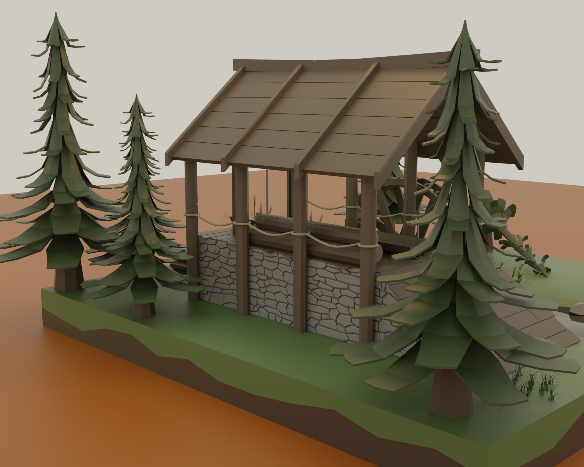 3D model Hydraulic sawmill VR / AR / low-poly | CGTrader