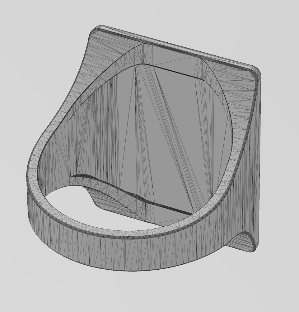 Large basic flat top rectangular signet ring 3D model 3D printable ...