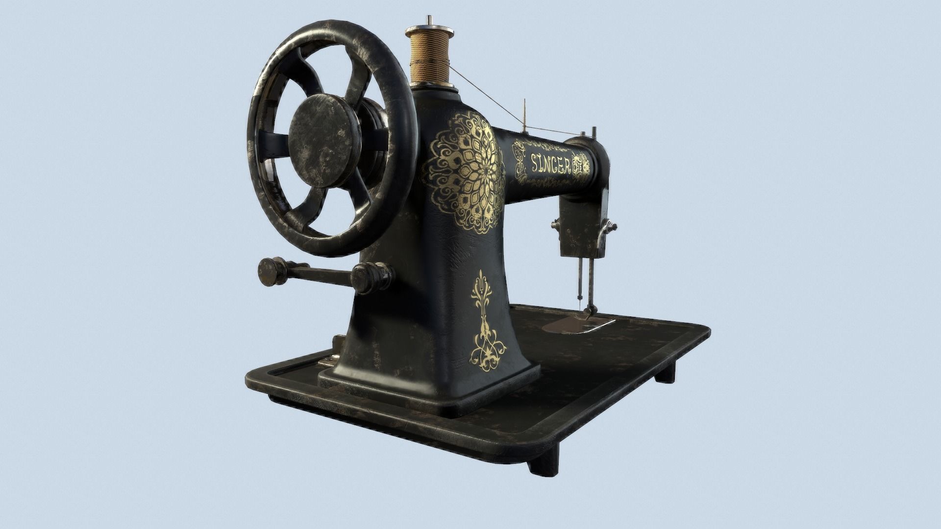 3D model Retro Tailor machine 0001 VR / AR / low-poly | CGTrader