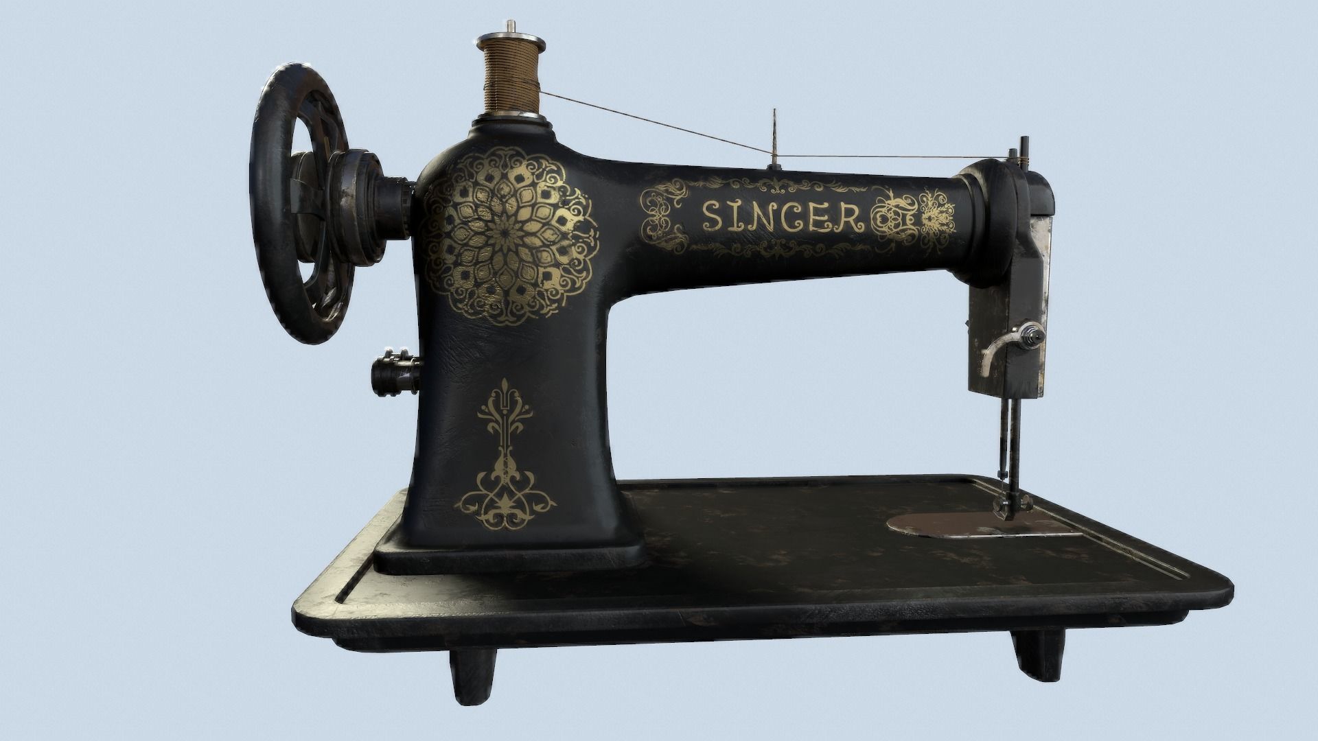 3D model Retro Tailor machine 0001 VR / AR / low-poly | CGTrader