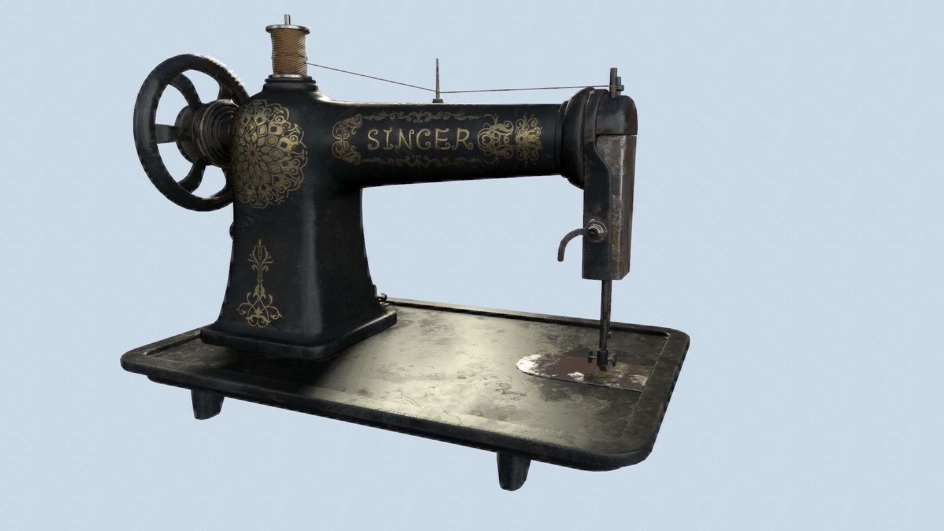 3D model Retro Tailor machine 0001 VR / AR / low-poly | CGTrader