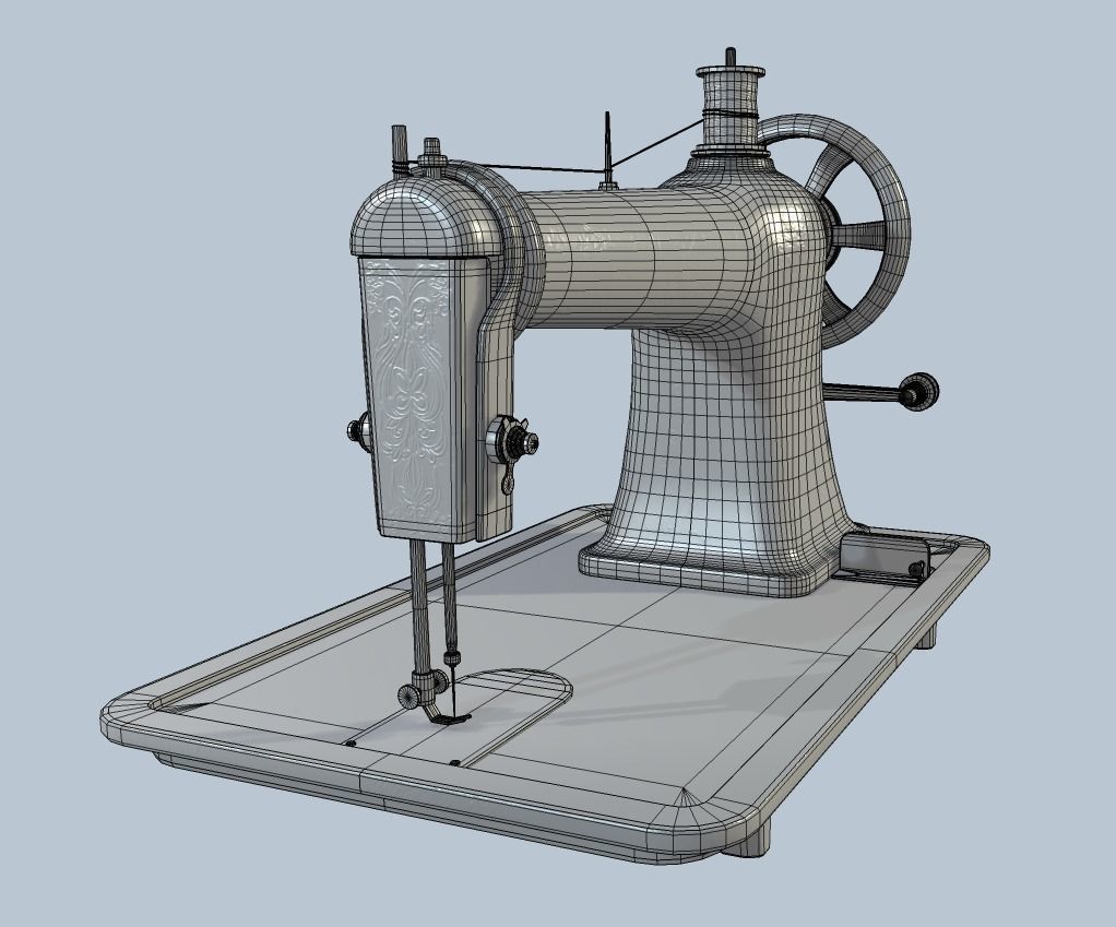 3D model Retro Tailor machine 0001 VR / AR / low-poly | CGTrader