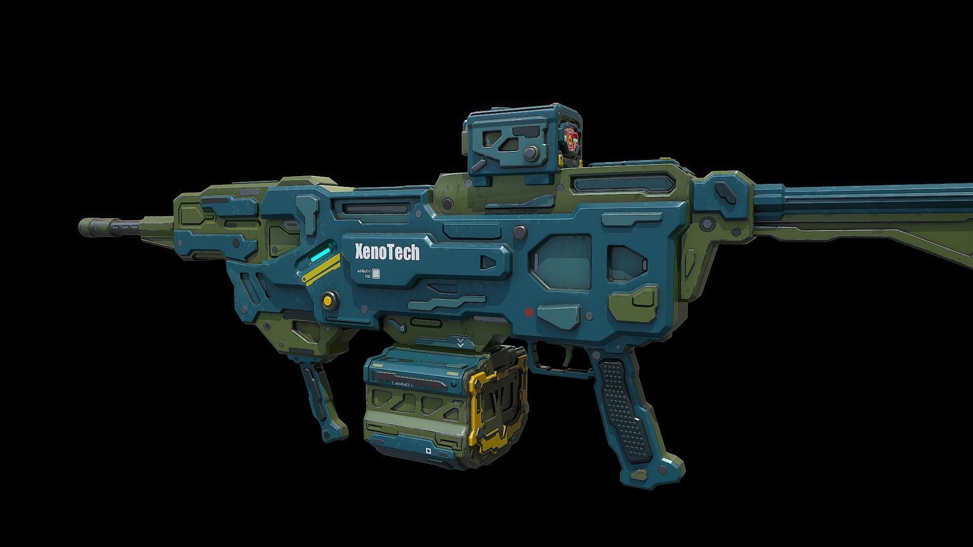 3D model Sci fi heavy assault rifle VR / AR / low-poly | CGTrader