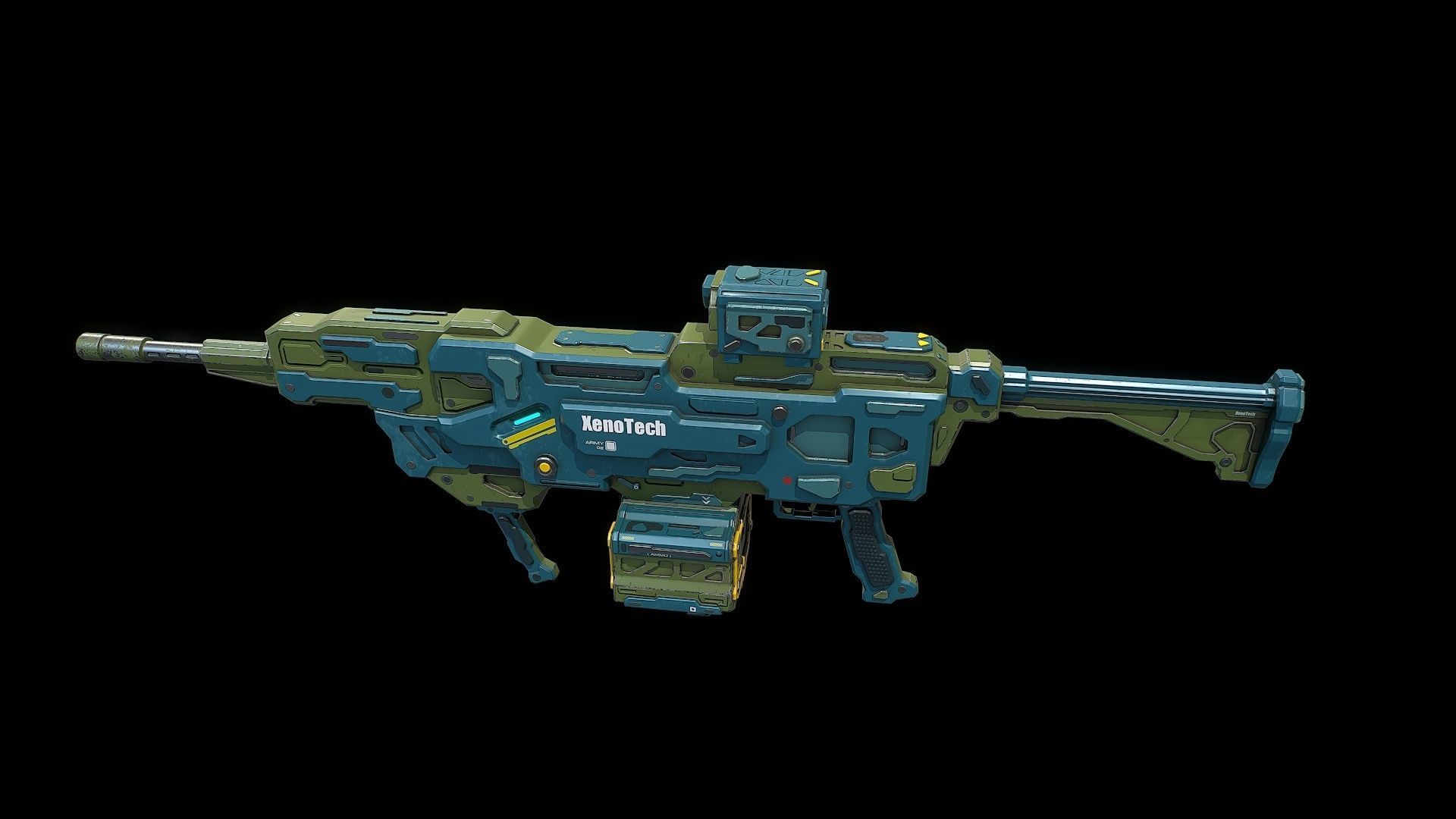 3D model Sci fi heavy assault rifle VR / AR / low-poly | CGTrader
