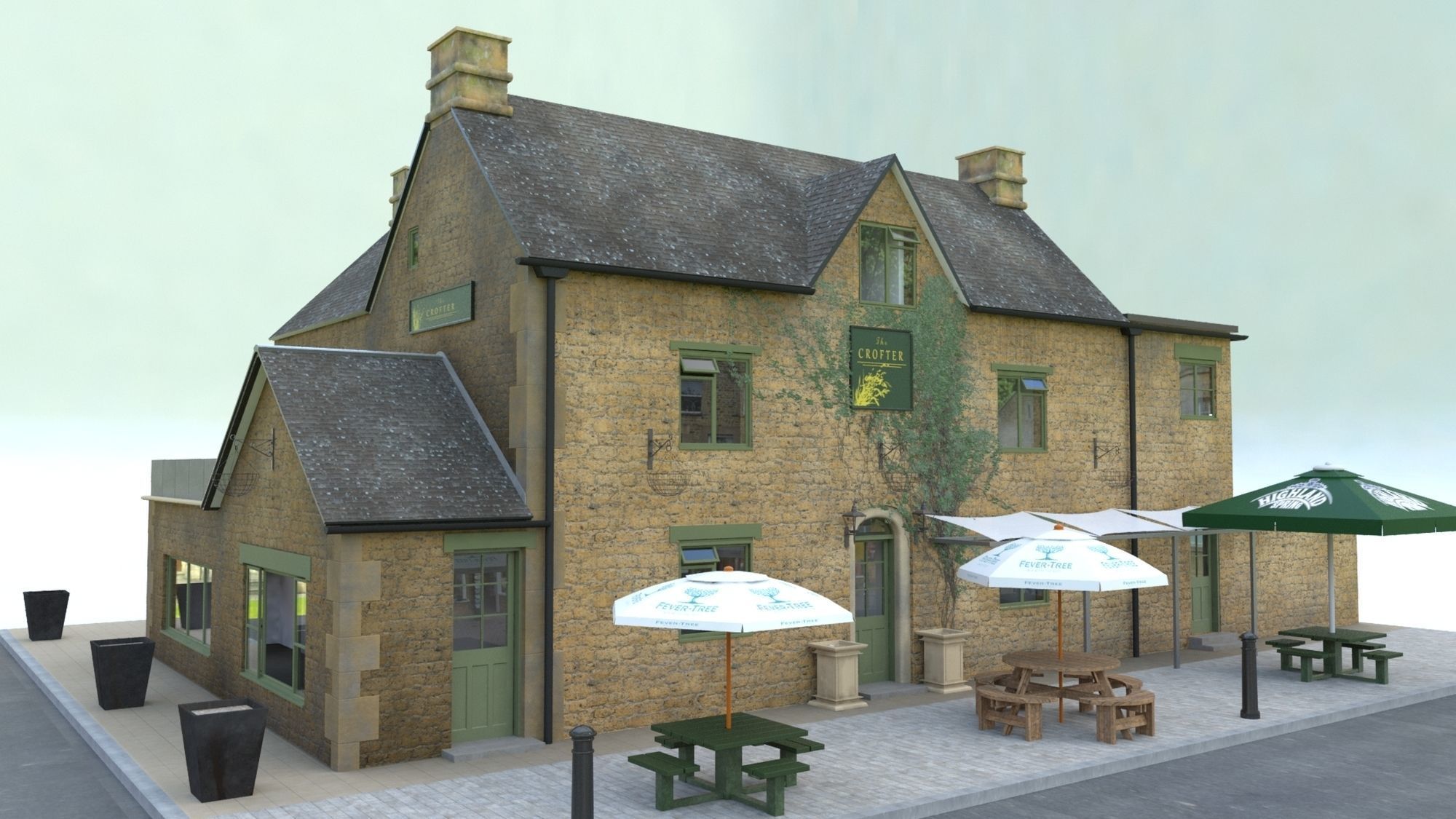 A Restaurant and Pub 3D model | CGTrader
