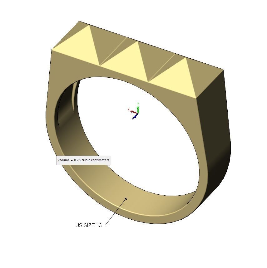 Triple pyramid stud ring size 6to13 3D model 3D printable | CGTrader