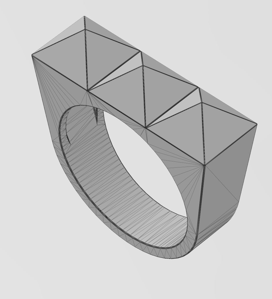 Triple pyramid stud ring size 6to13 3D model 3D printable | CGTrader