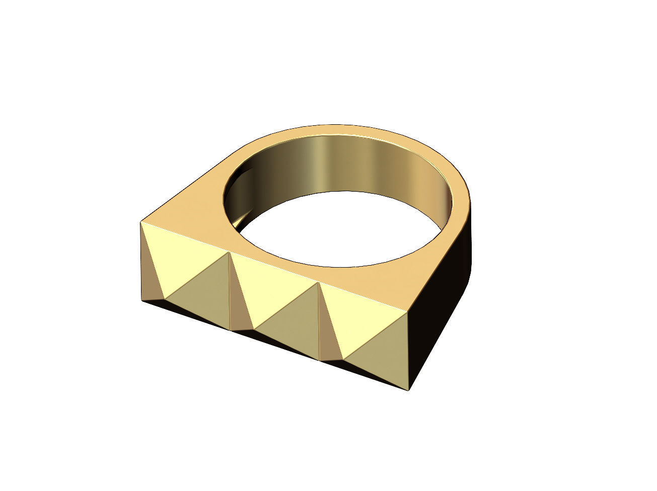 Triple pyramid stud ring size 6to13 3D model 3D printable | CGTrader