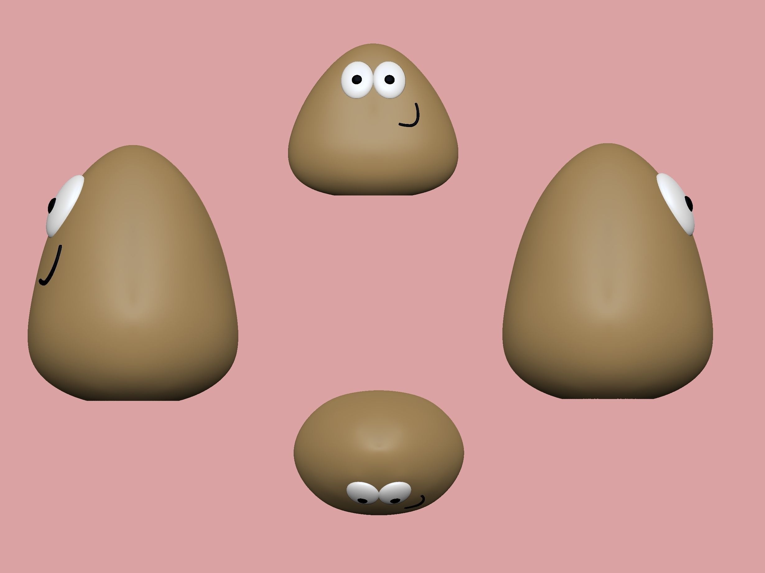 Pou - the alien pet Game - Tamagotchi 3D model 3D printable | CGTrader